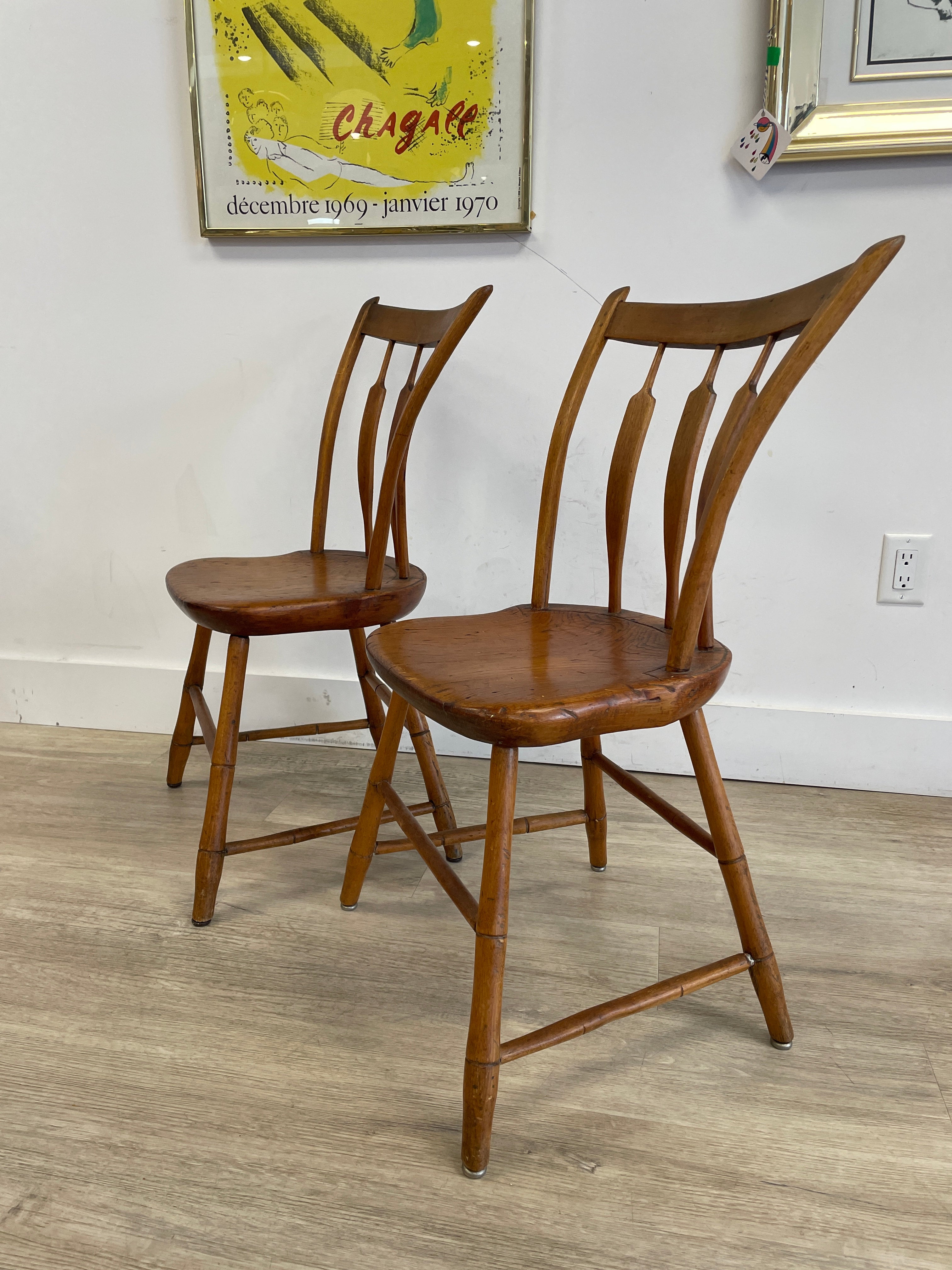 Pair Antique Splayed Leg Winsor Chairs | Into The Void
